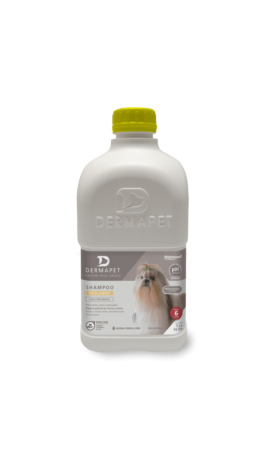 SHAMPOO PARA PERROS PELO LARGO 1L - DERMAPET - Todo peluquería canina ...